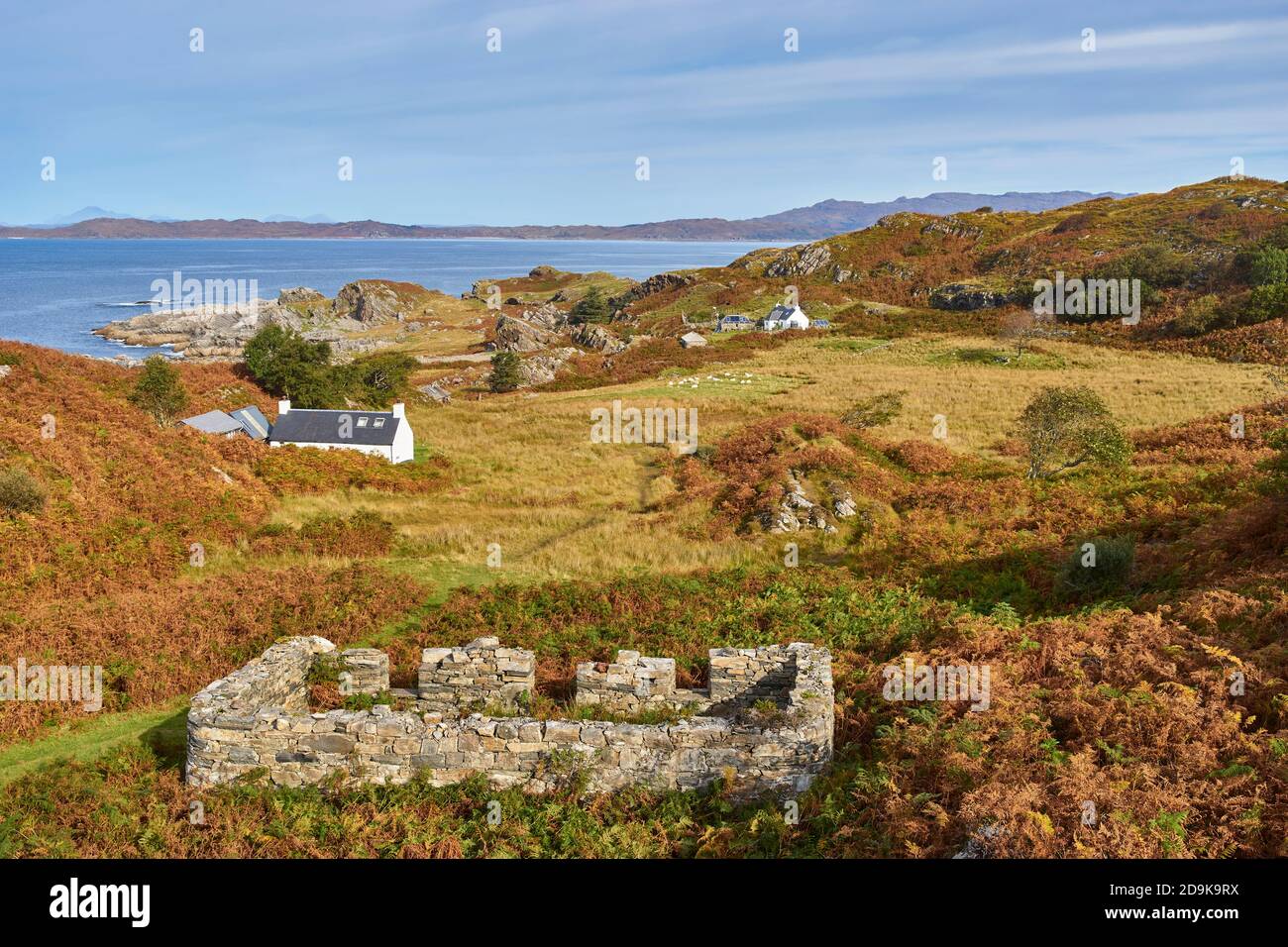 Houses and ruins at Smirisary, near Glenuig, Moidart, Lochaber ...