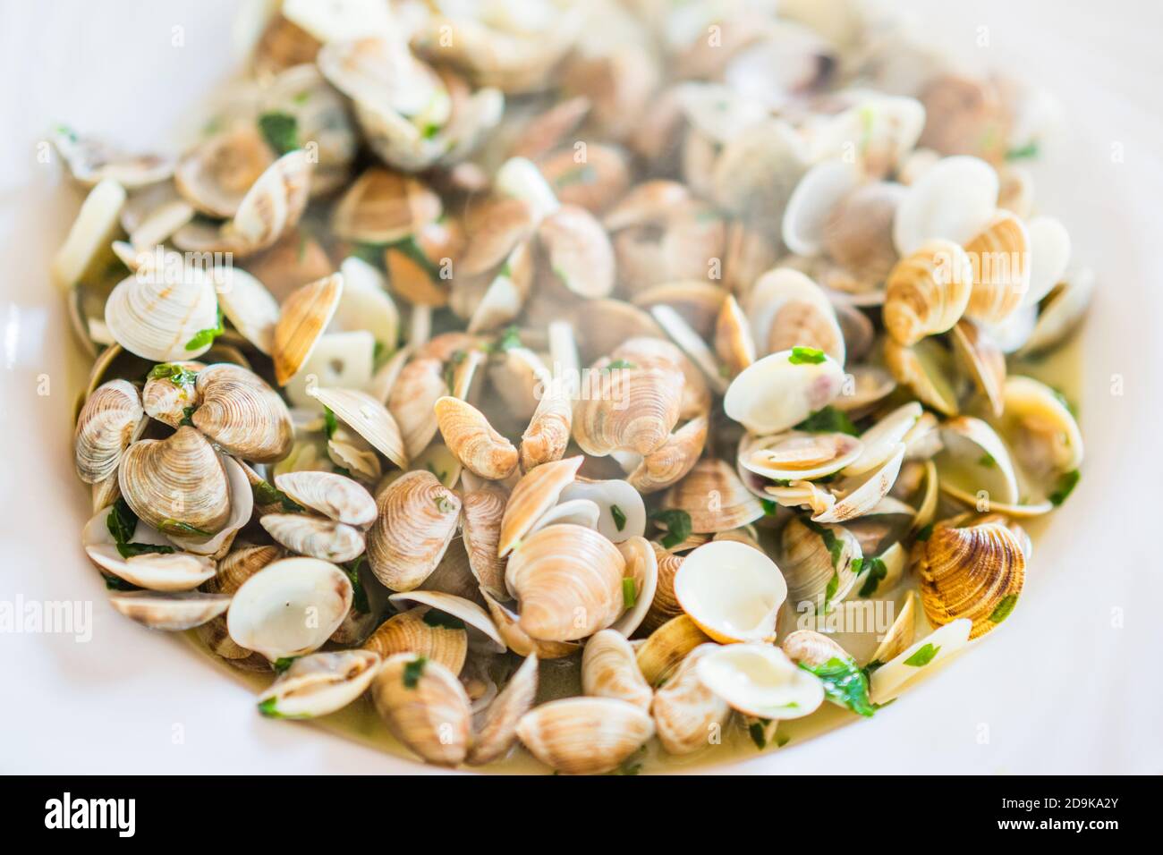 Closeup of delicious mussels soup Stock Photo - Alamy