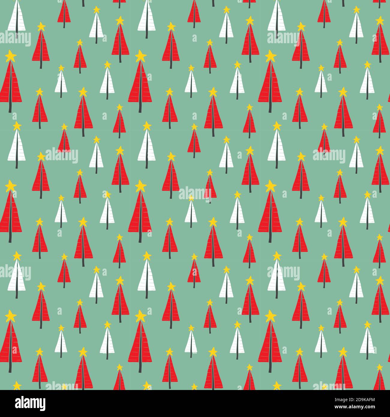 Pine tree seamless pattern. New Year and Christmas background, vector ...