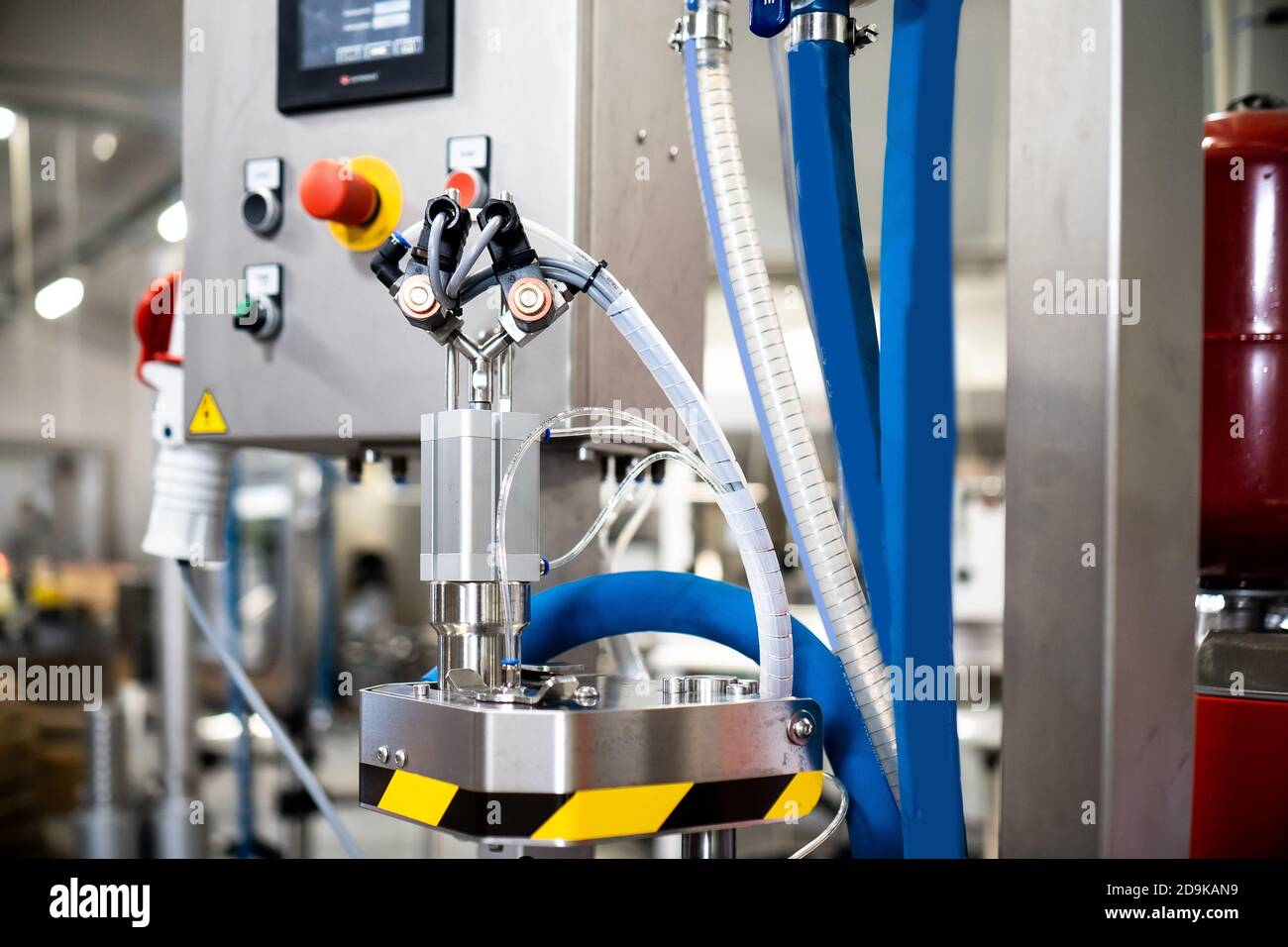 Juice making, factory line production, industry juice cans packaging ...