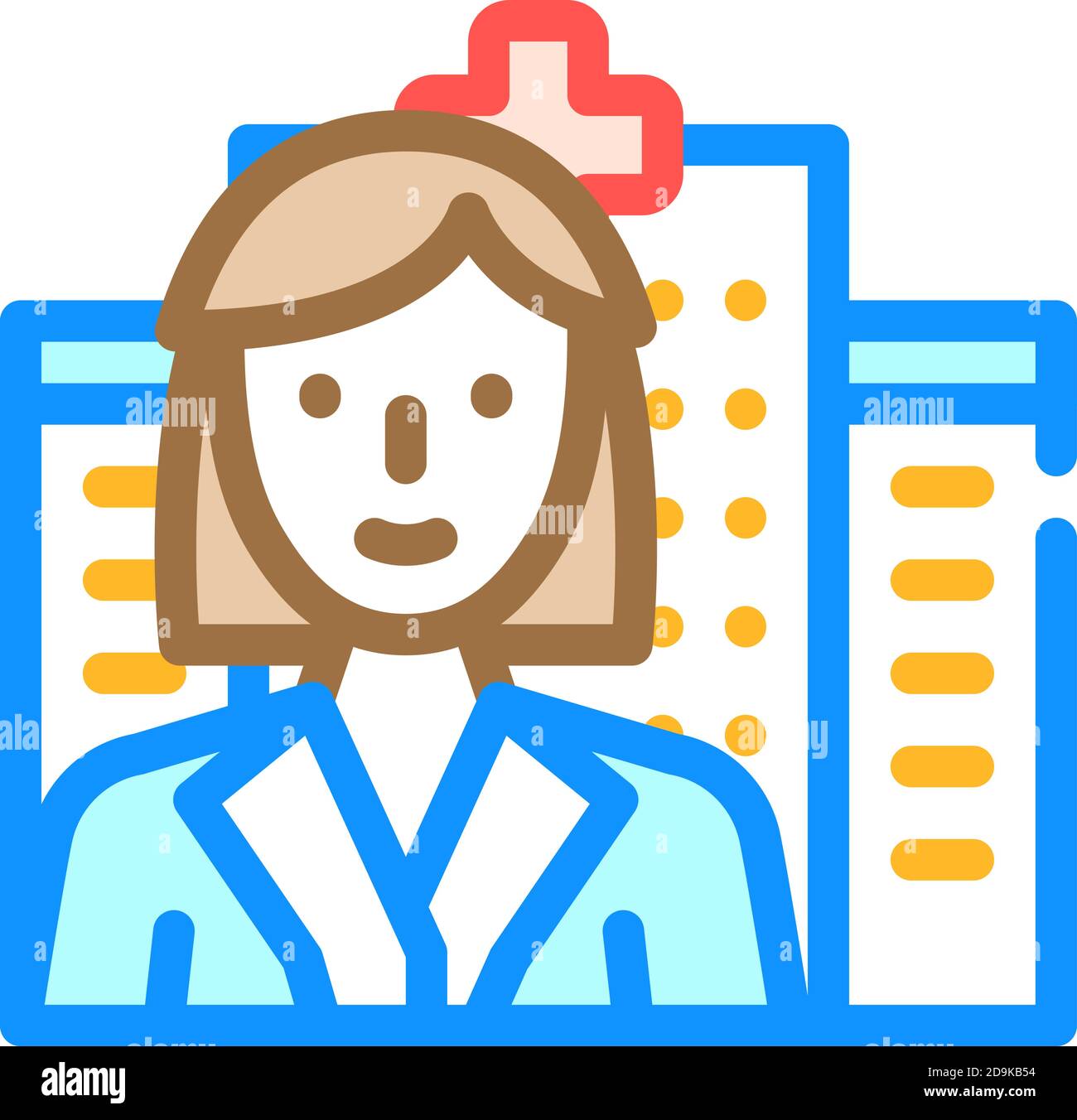 doctor woman job color icon vector illustration Stock Vector Image ...