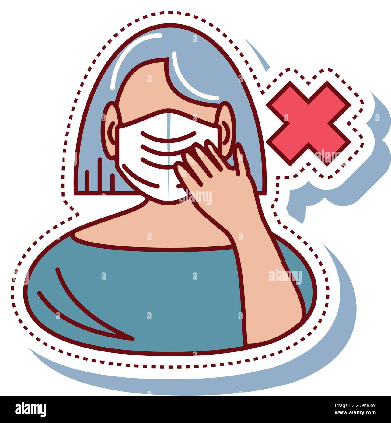 coronavirus covid 19, avoid touching face prevention vector ...