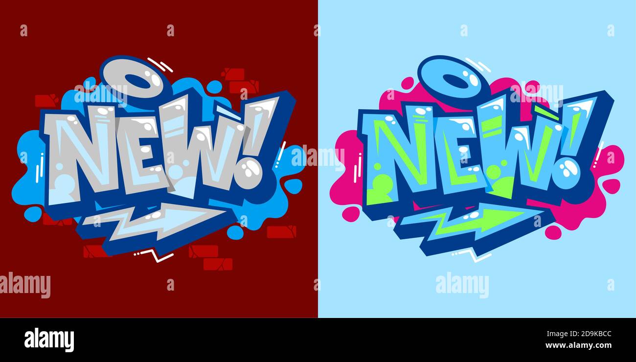 Abstract Word New Graffiti Style Font Lettering Vector Illustration Art ...