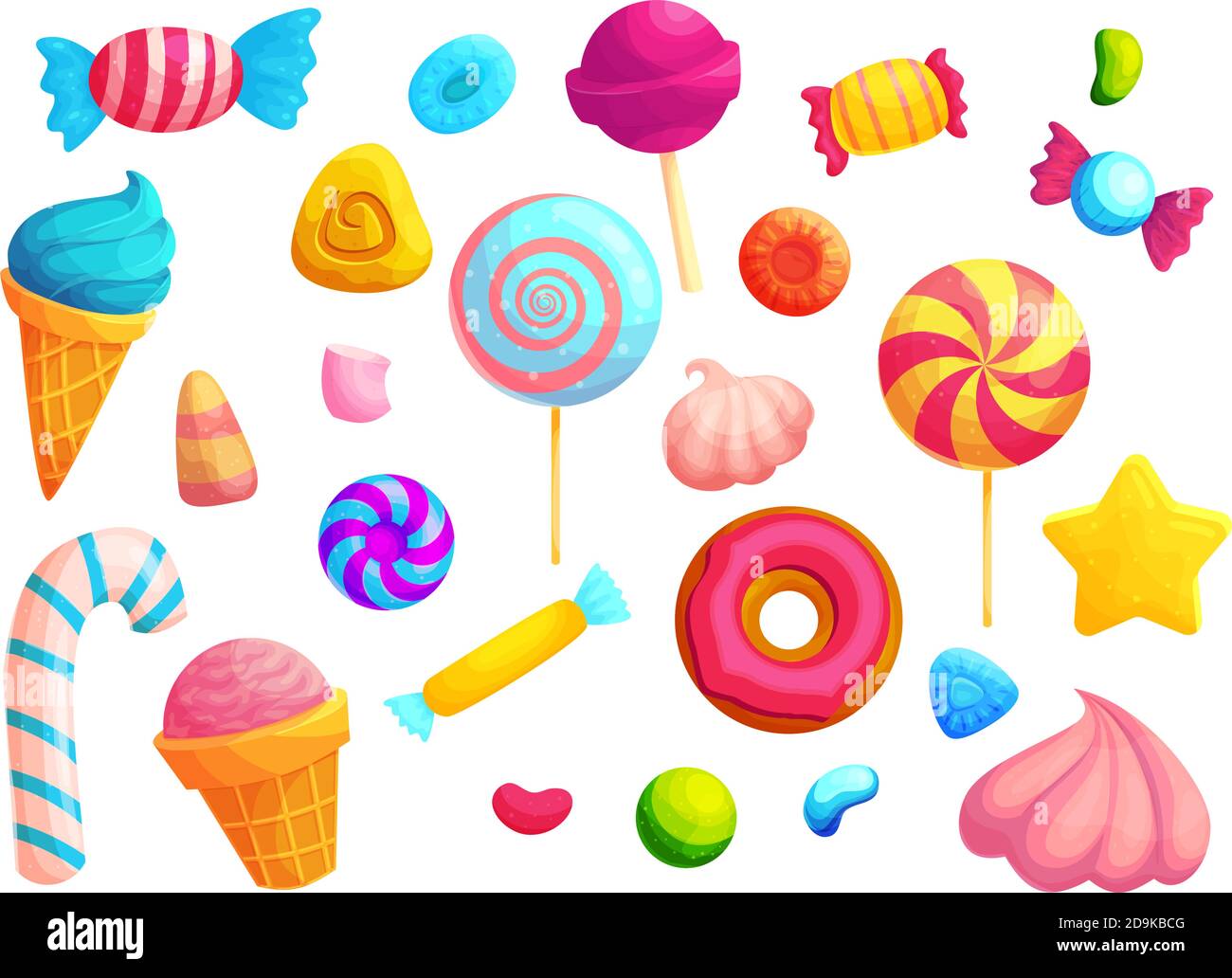 Colorful candies and lollipops illustrations set Stock Vector Image ...