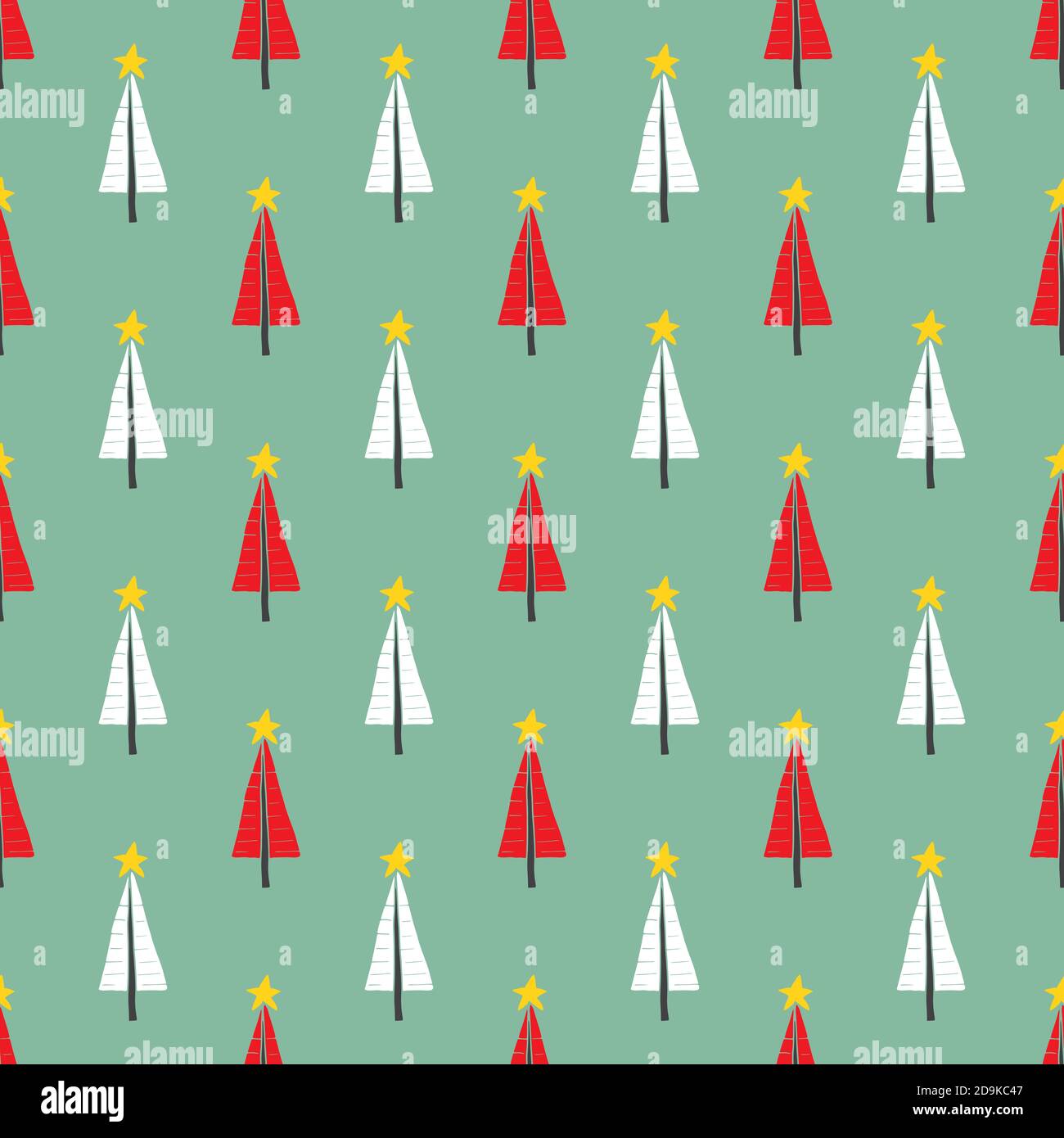 Pine tree seamless pattern. New Year and Christmas background, vector ...