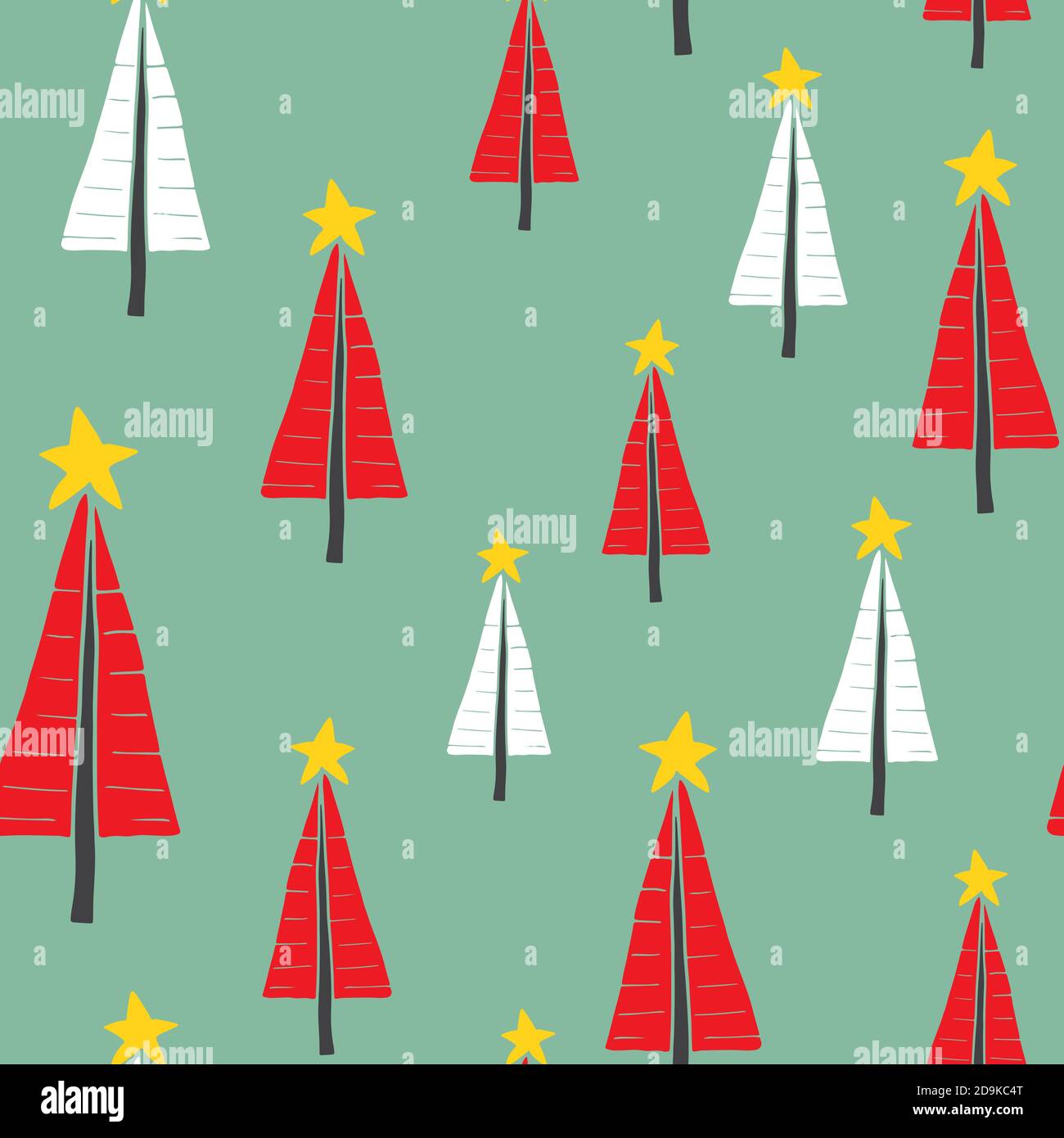 Pine tree seamless pattern. New Year and Christmas background, vector ...