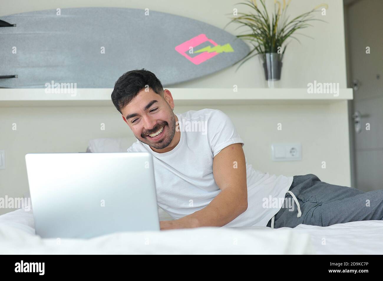 Working at home in pajamas hi-res stock photography and images - Alamy