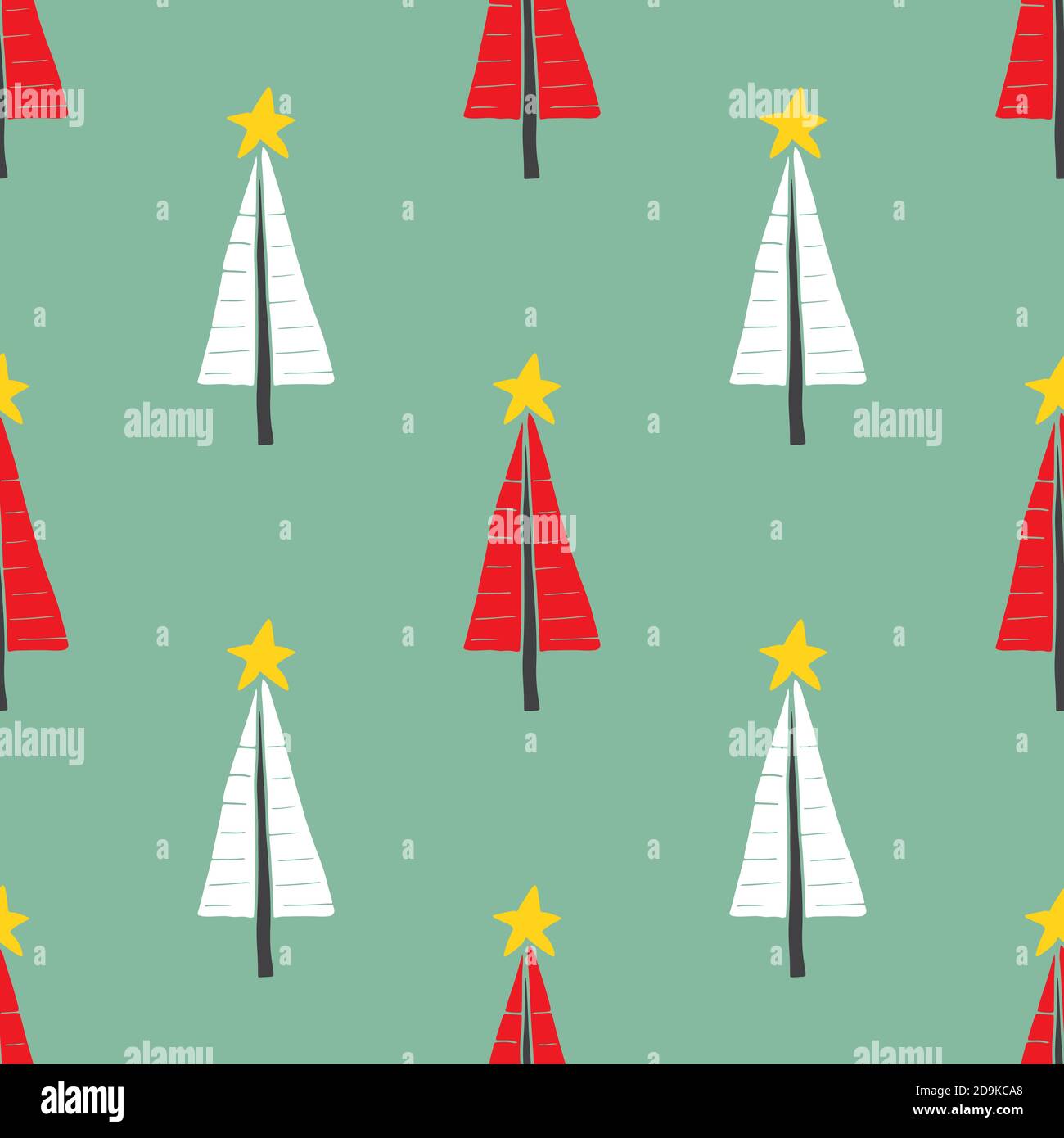 Pine tree seamless pattern. New Year and Christmas background, vector ...