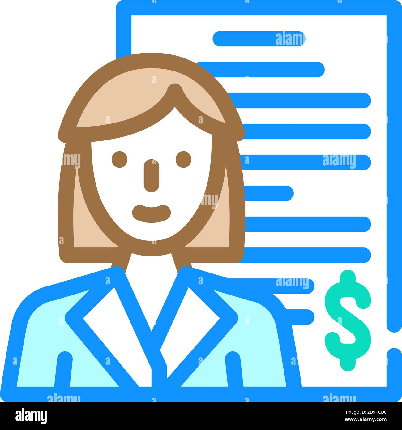 accountant woman job color icon vector illustration Stock Vector Image ...