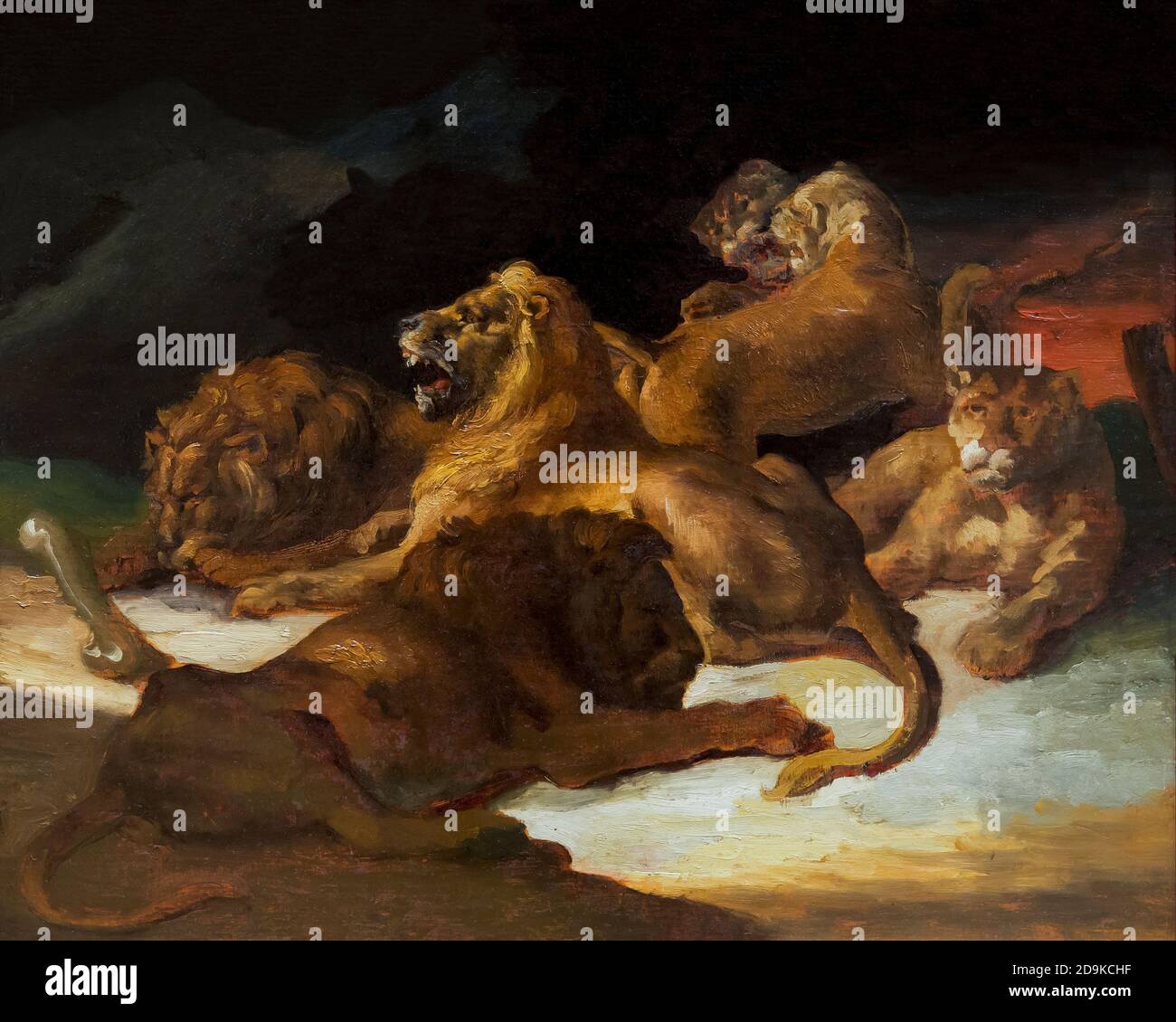 Lions in a Mountainous Landscape, Theodore Gericault, circa 1820 ...
