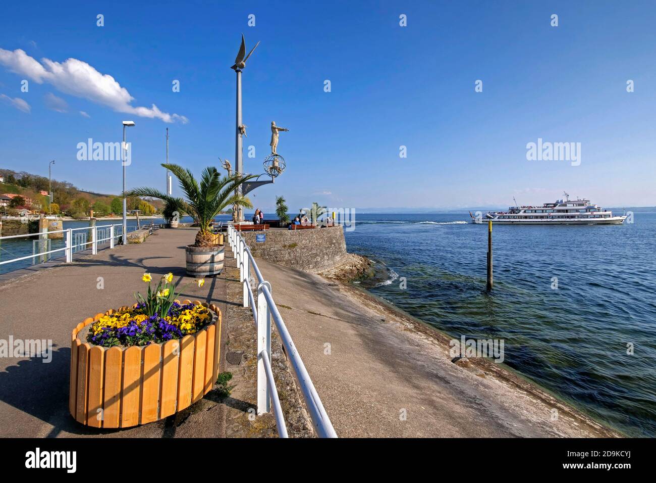 The magic column of Peter Lenz on the lake promenade, Meersburg am ...