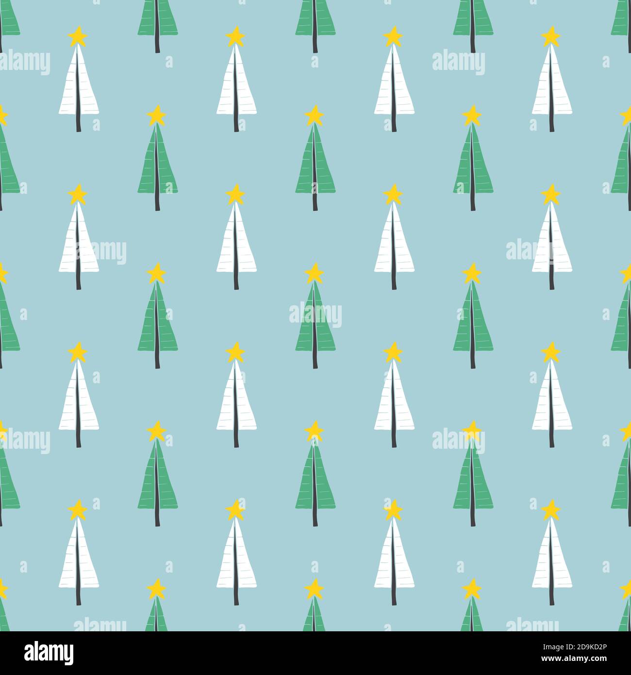 Pine tree seamless pattern. New Year and Christmas background, vector ...