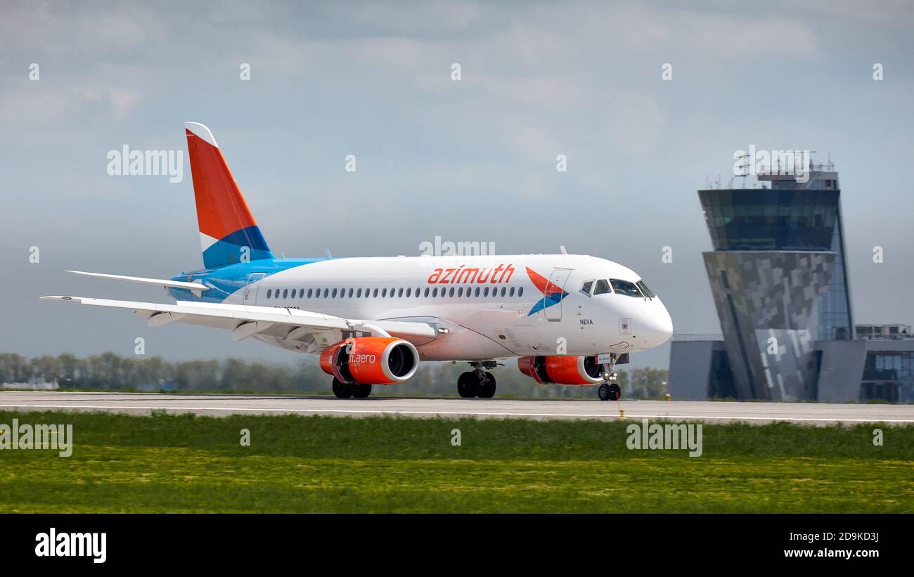Aircraft Sukhoi Superjet 100 RA-89093 of Azimuth Airlines performs ...