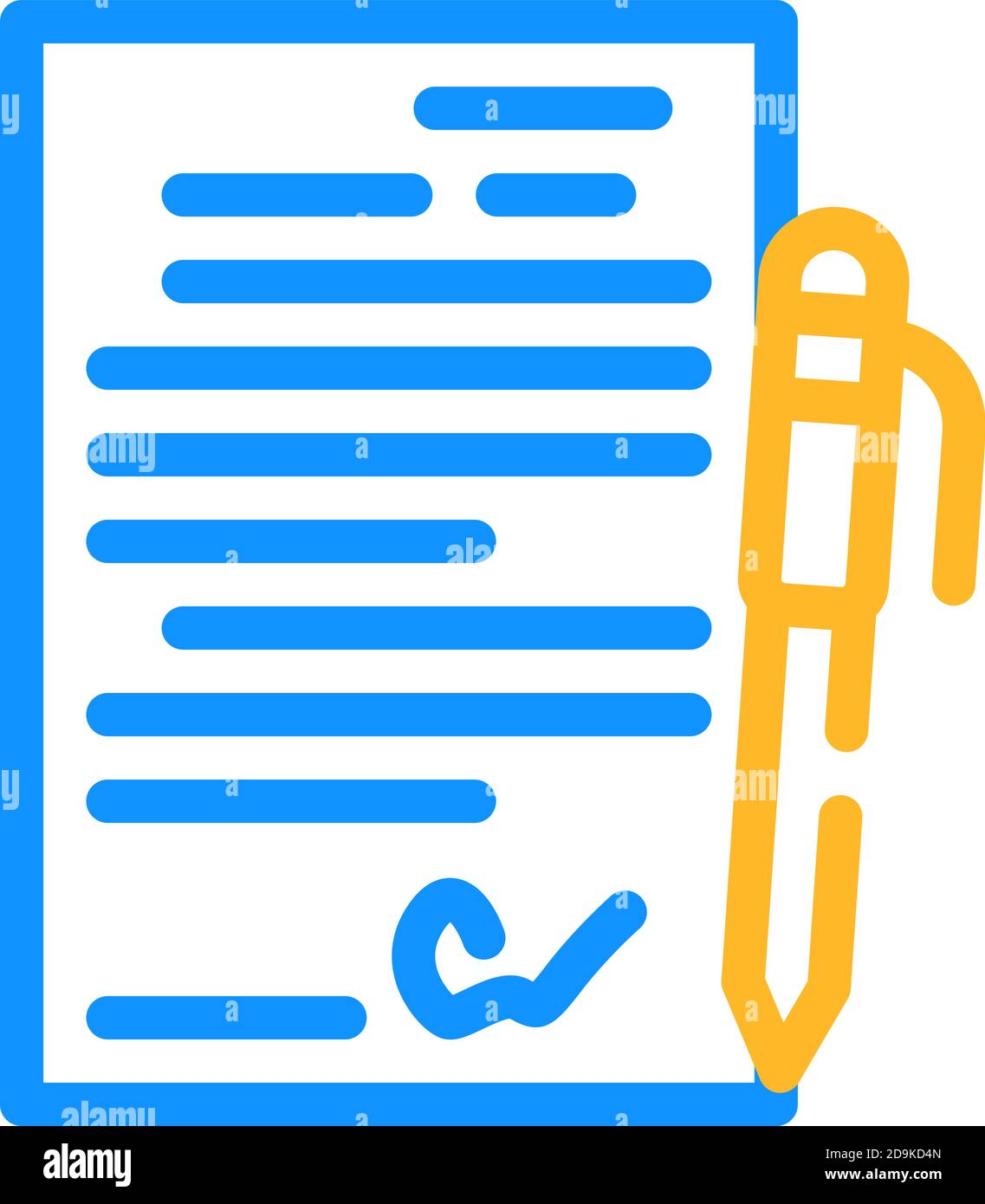 contract signing color icon vector illustration sign Stock Vector Image ...