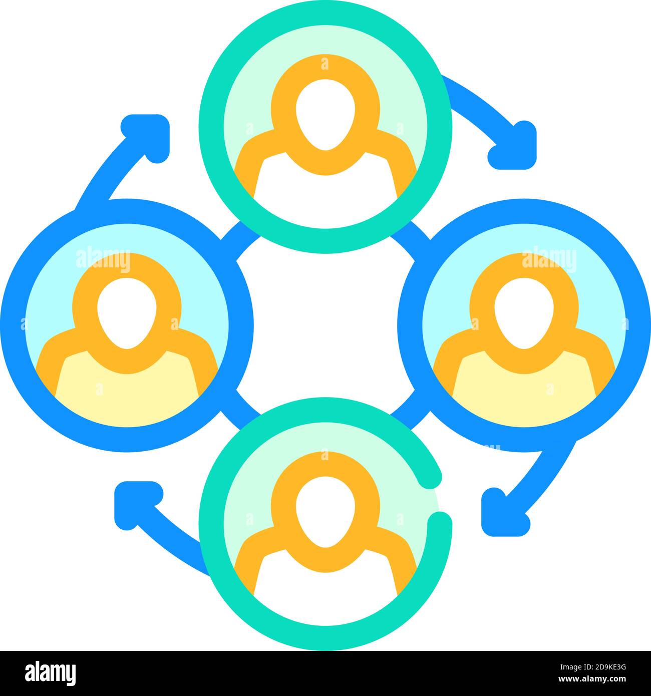 teamwork colleagues color icon vector illustration sign Stock Vector ...