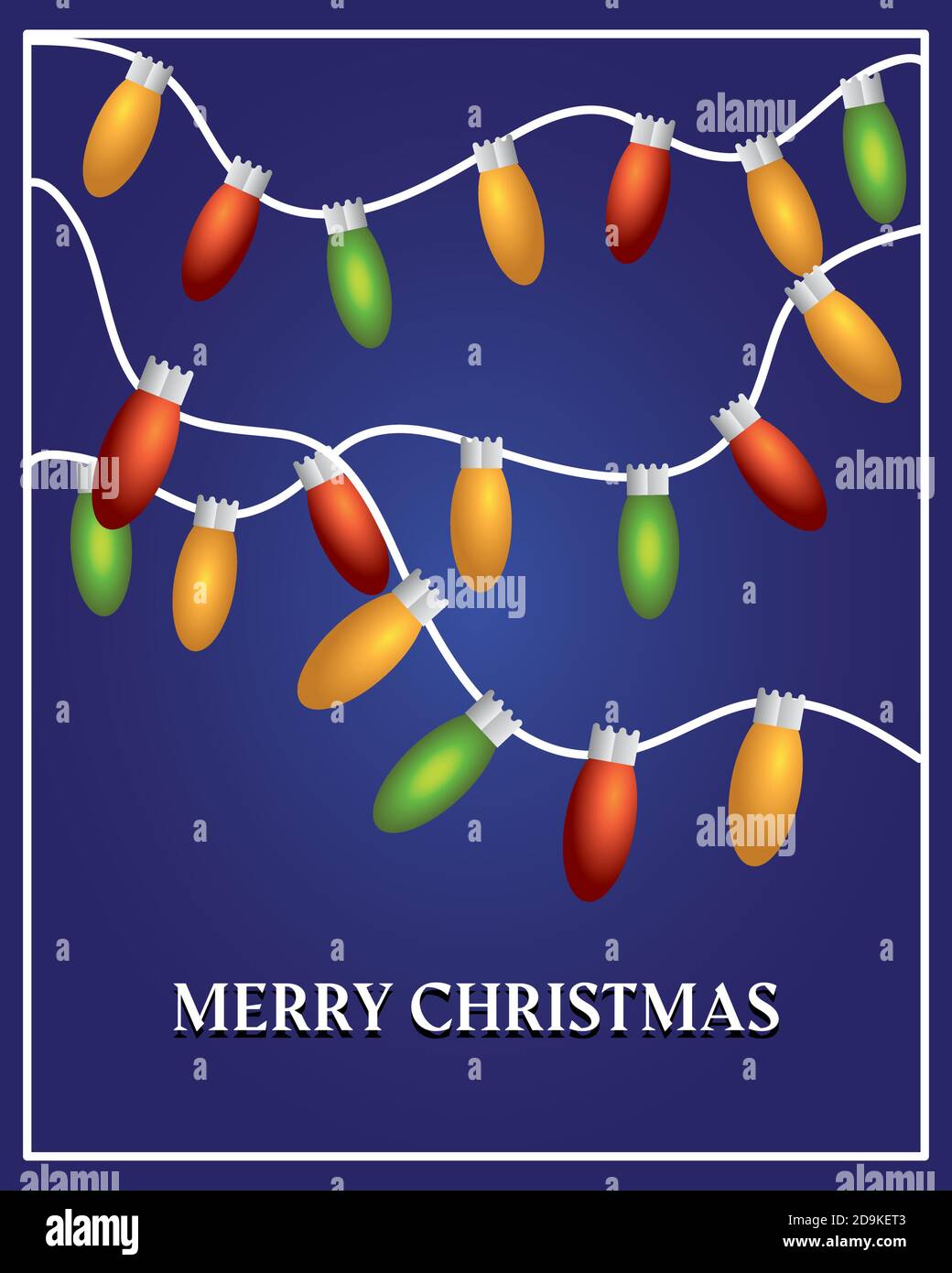 merry christmas, decorative and celebrating lights card vector ...