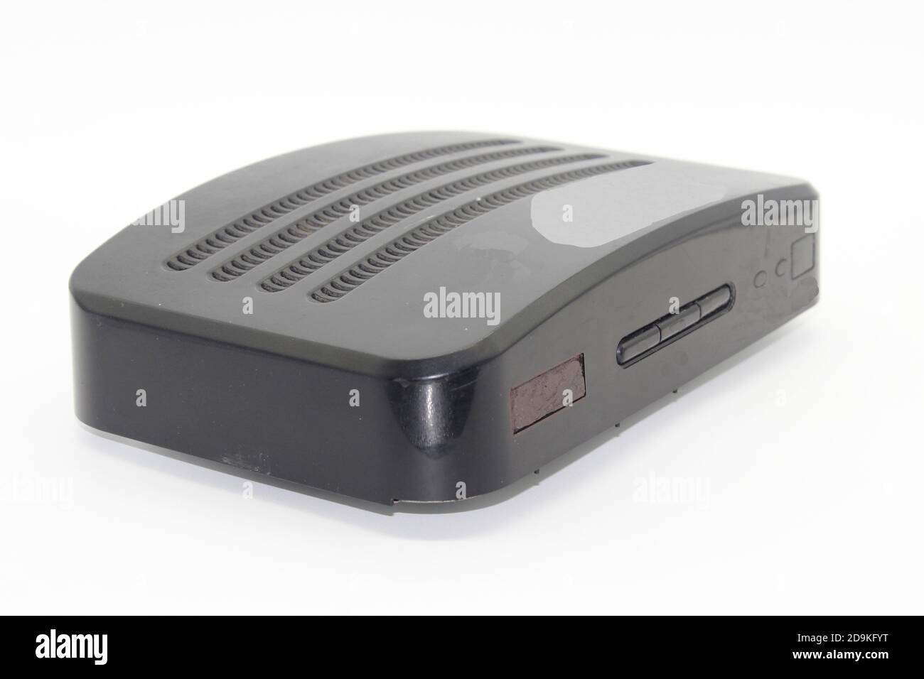 tv set top box isolated on white background with selective focus Stock ...