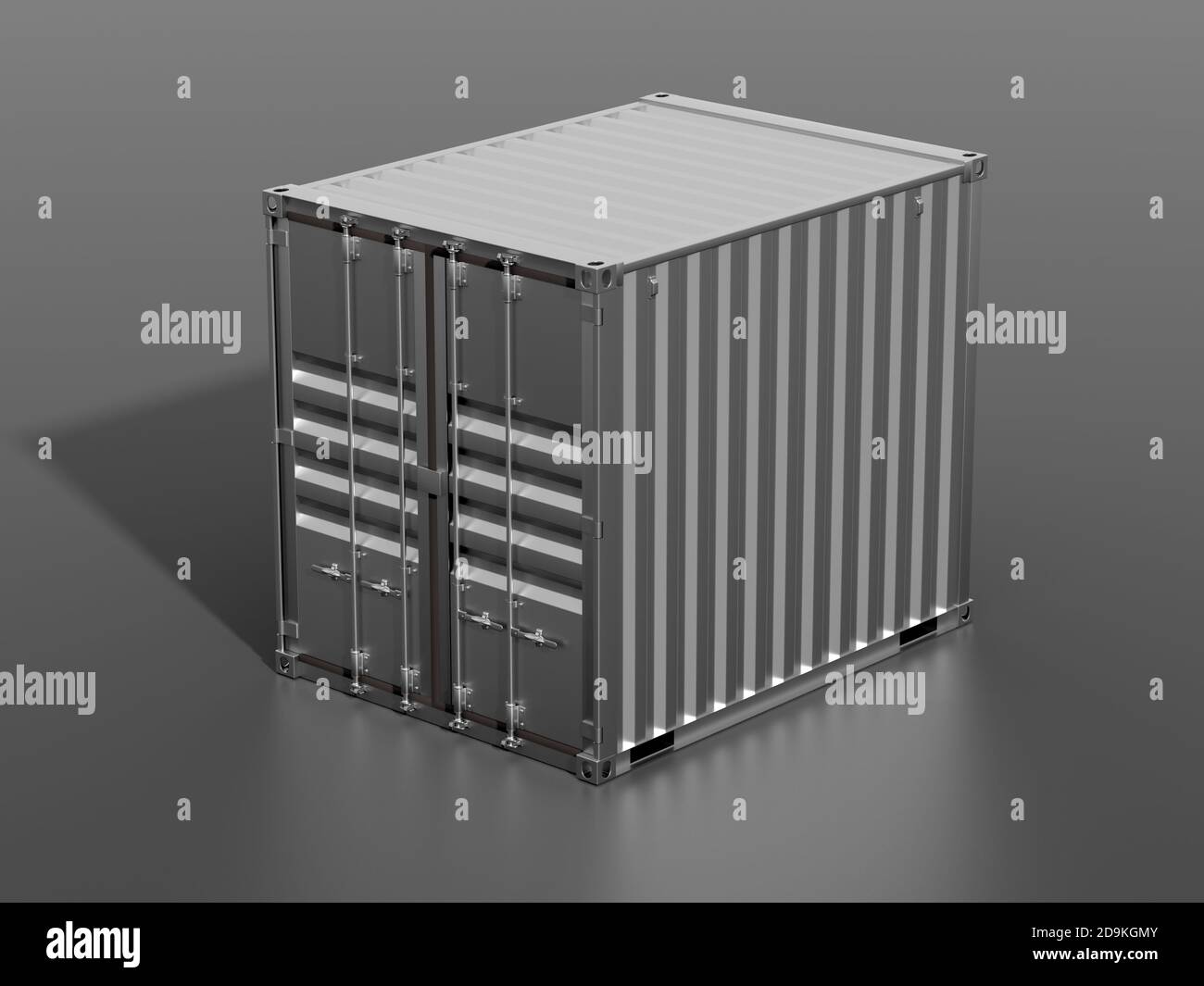 Brown ship cargo container side view 10 feet length Stock Photo - Alamy