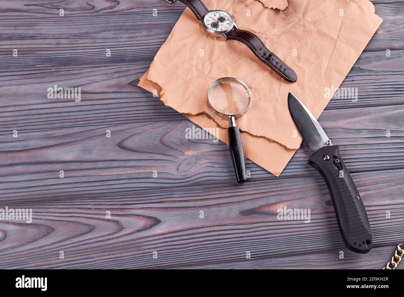 Crime evidence items Stock Photo - Alamy