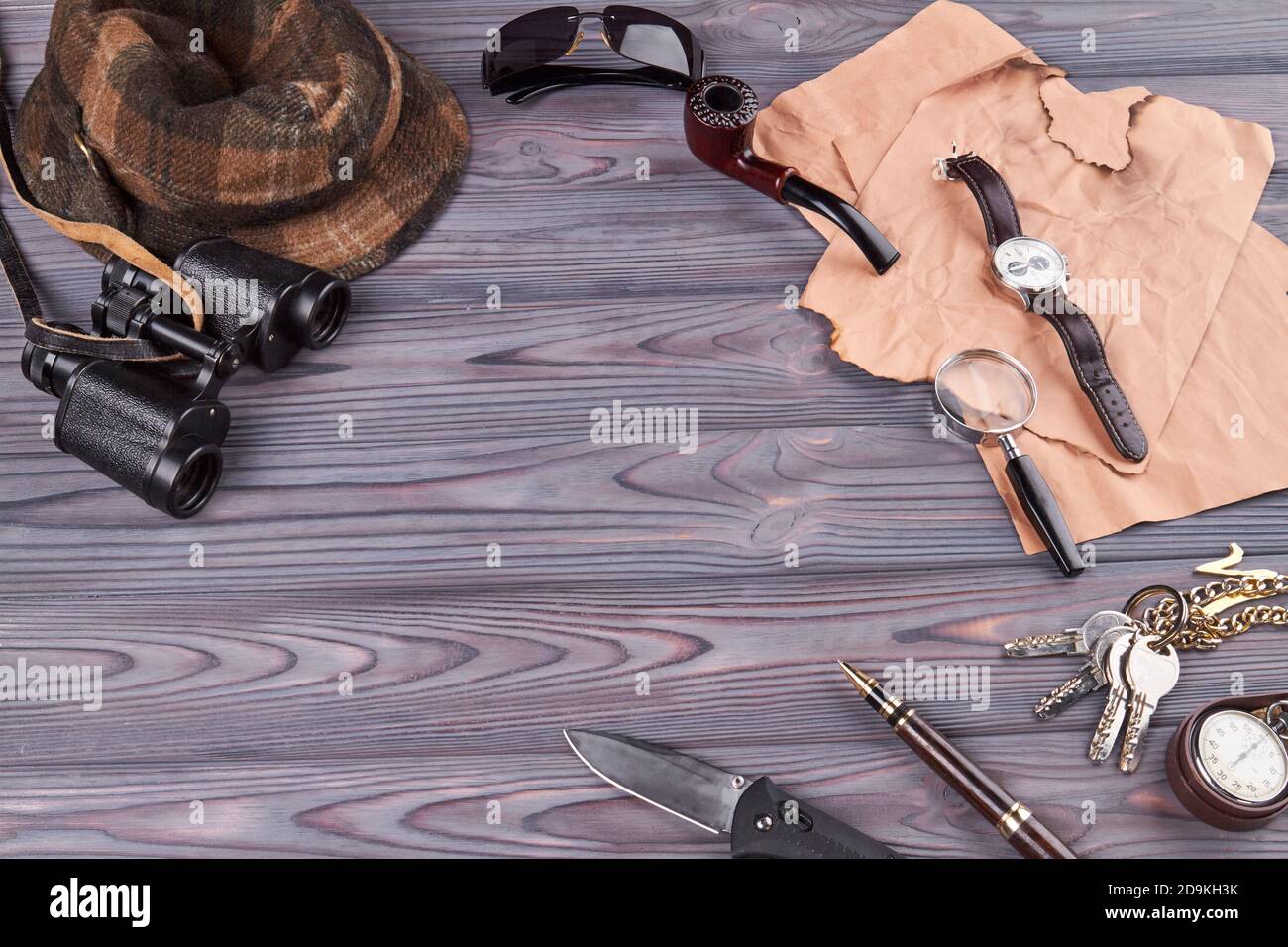 Vintage mens accessories and copy space Stock Photo - Alamy
