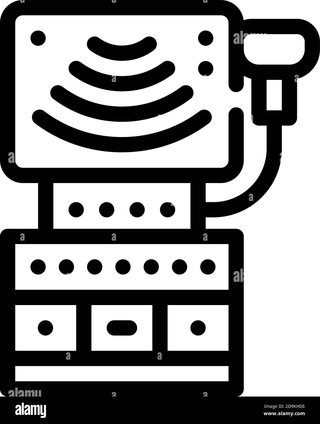 ultrasound equipment line icon vector illustration sign Stock Vector ...