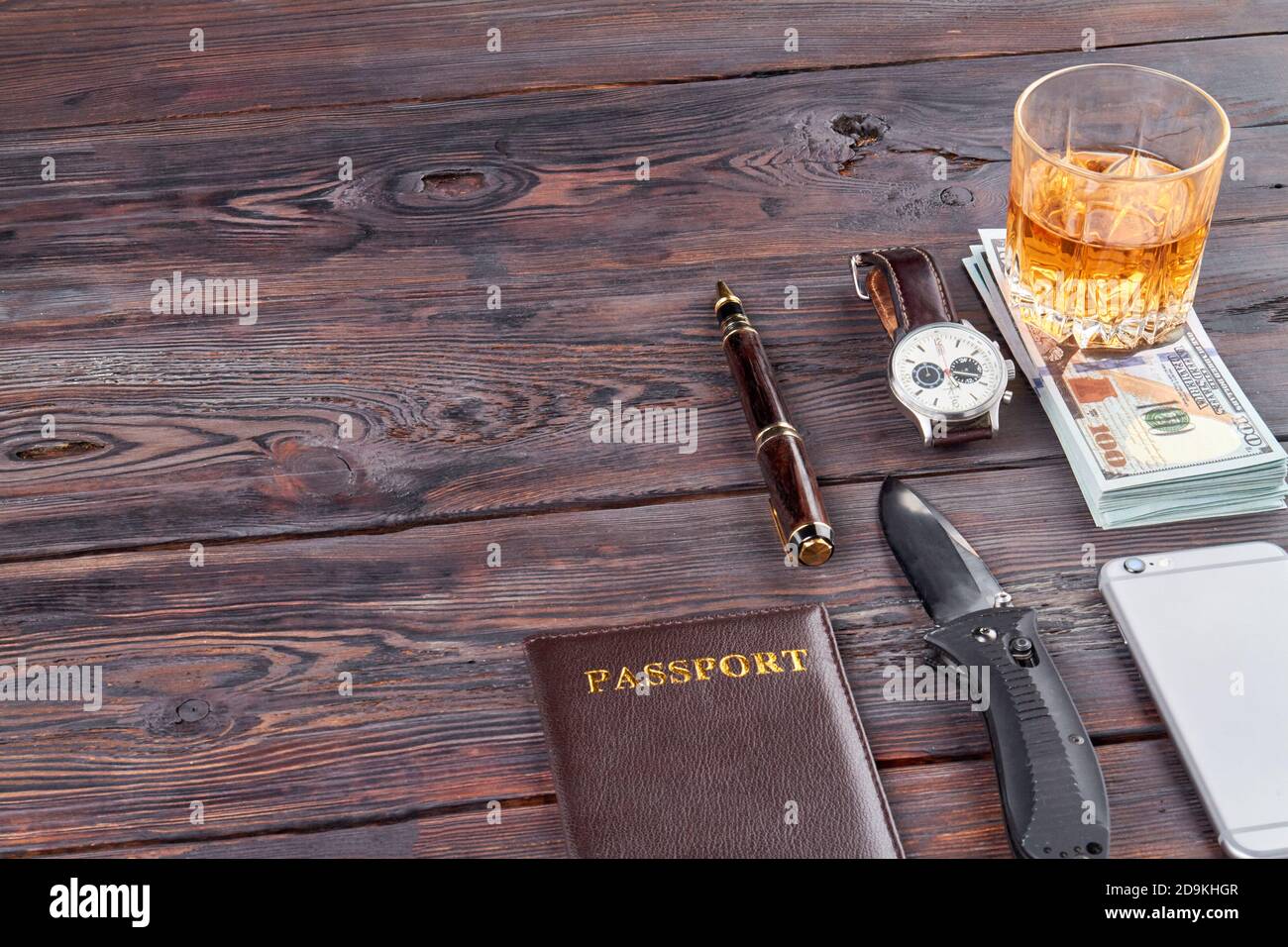 Luxury accessories table top view hi-res stock photography and images ...