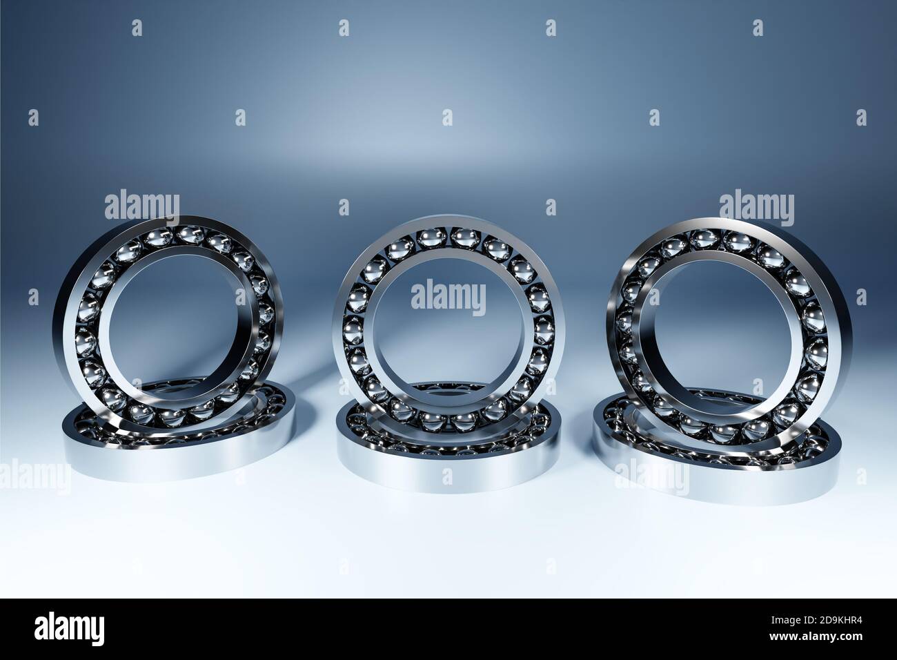 3D illustration set of roller bearing on white background isolated ...