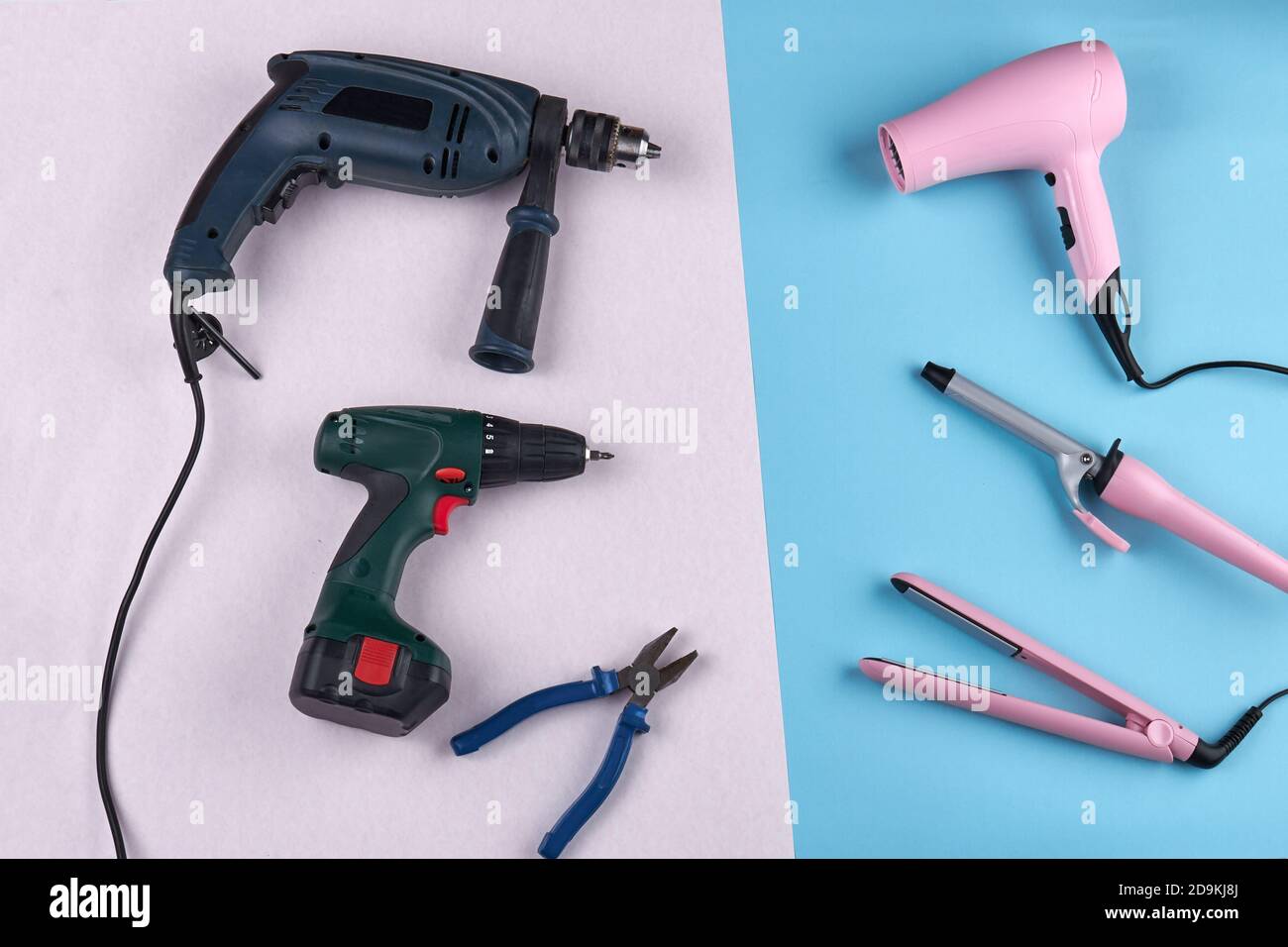 Tools for male and female work Stock Photo - Alamy