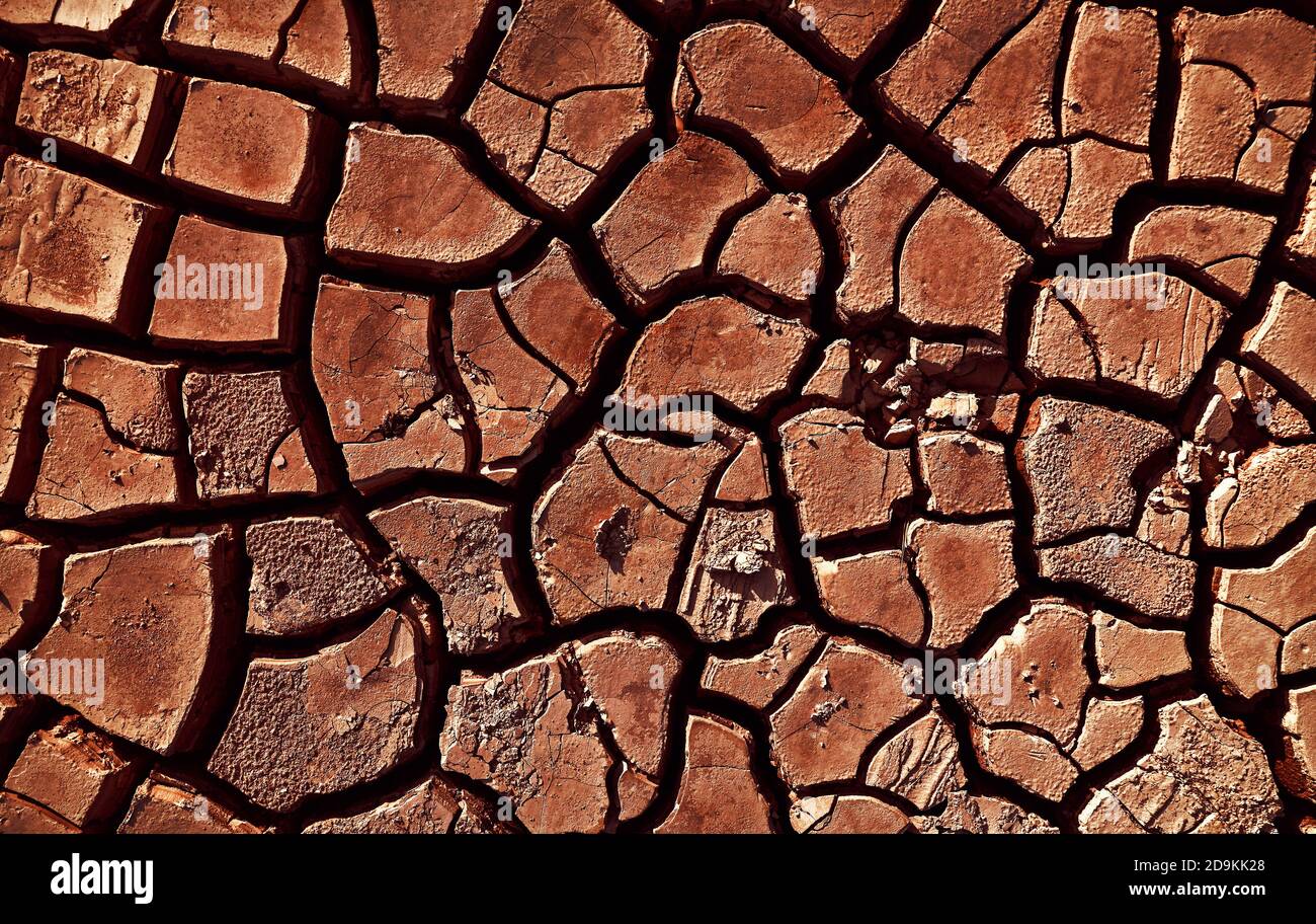Desert. Aerial view of a beautiful cracks in the ground. texture, deep ...