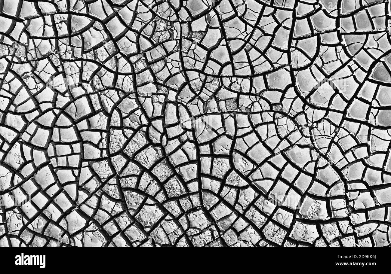 Desert. Aerial view of a beautiful cracks in the ground. texture, deep ...