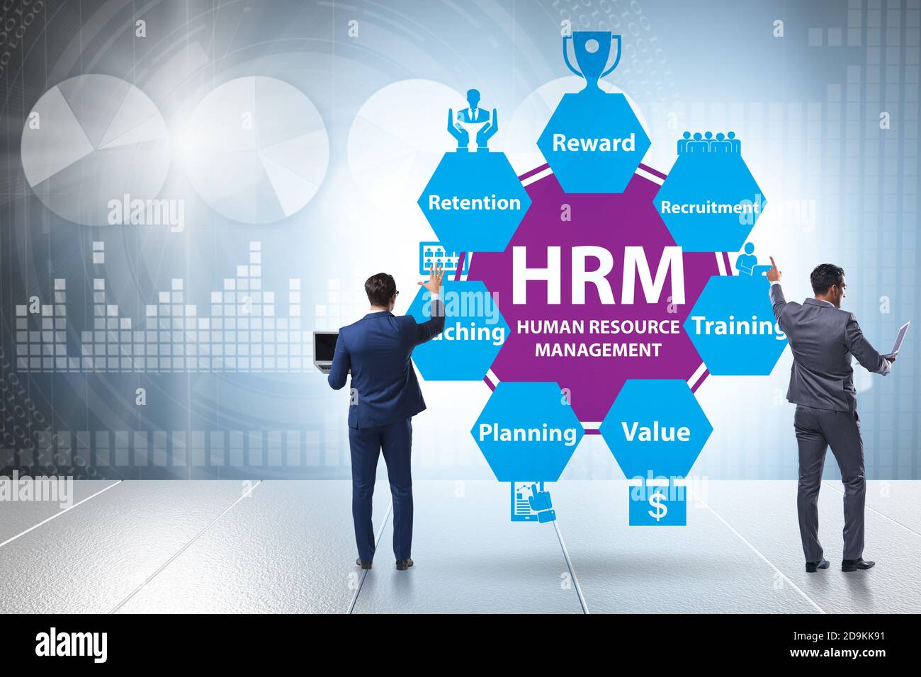 HRM - Human resource management concept with the businessman Stock ...