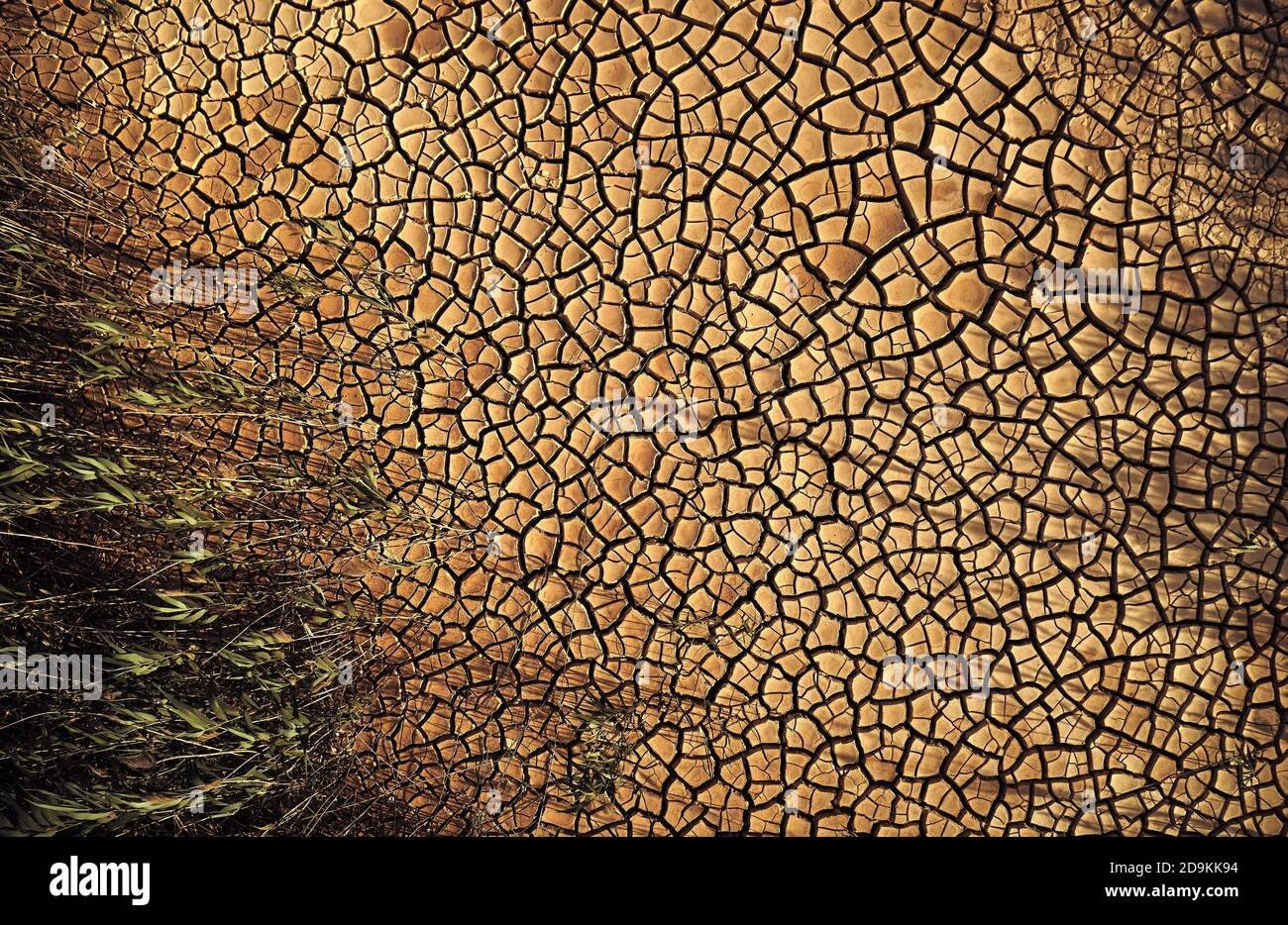 Desert. Aerial view of a beautiful cracks in the ground. texture, deep ...