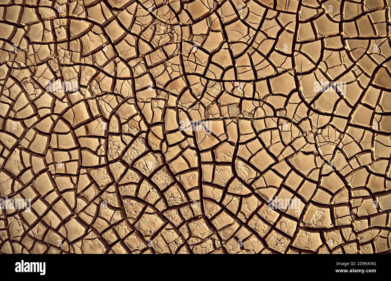 Desert. Aerial view of a beautiful cracks in the ground. texture, deep ...
