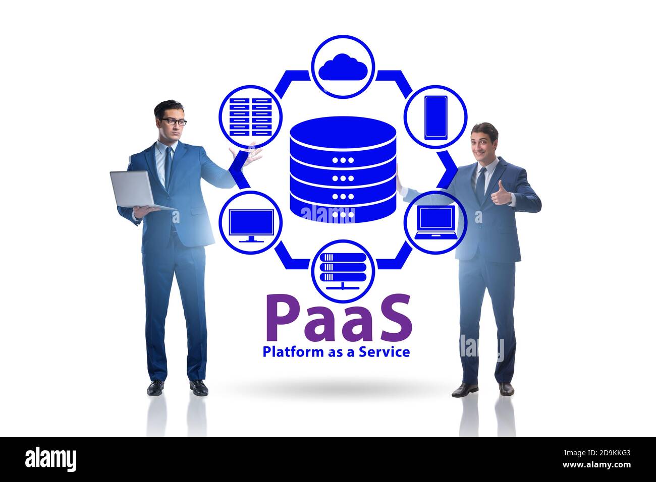 Platform as a service concept with the businessman Stock Photo - Alamy