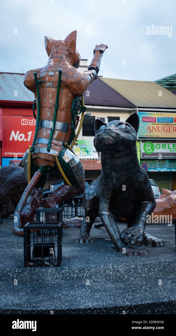 Exterior of the Cats monument in downtown Kuching, Malaysia. Due to ...