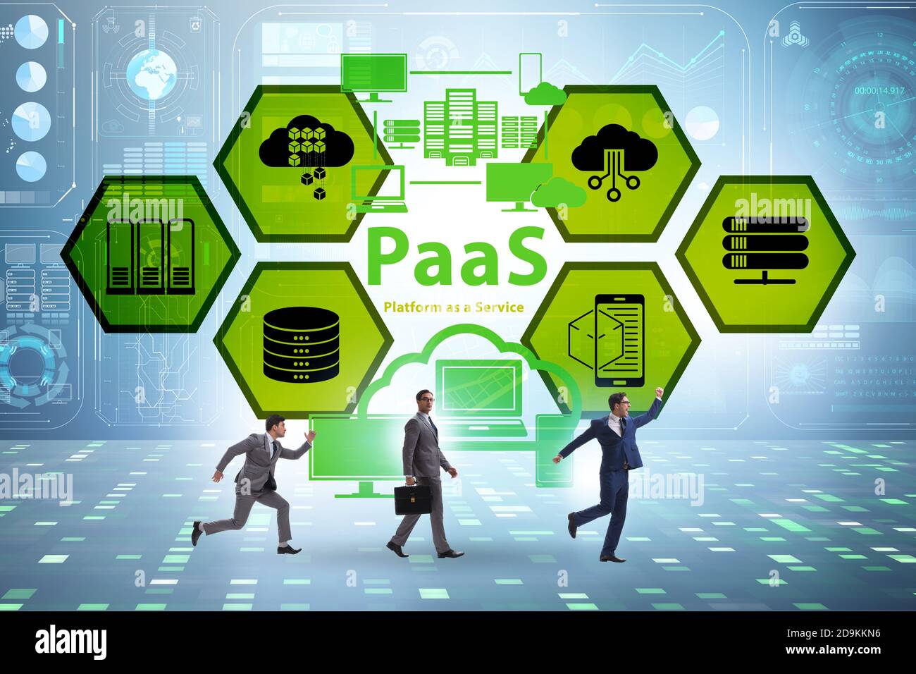 Platform as a service concept with the businessman Stock Photo - Alamy