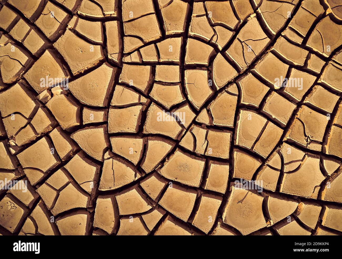 Desert. Aerial view of a beautiful cracks in the ground. texture, deep ...