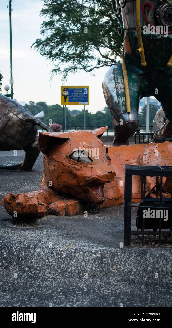 Exterior of the Cats monument in downtown Kuching, Malaysia. Due to ...