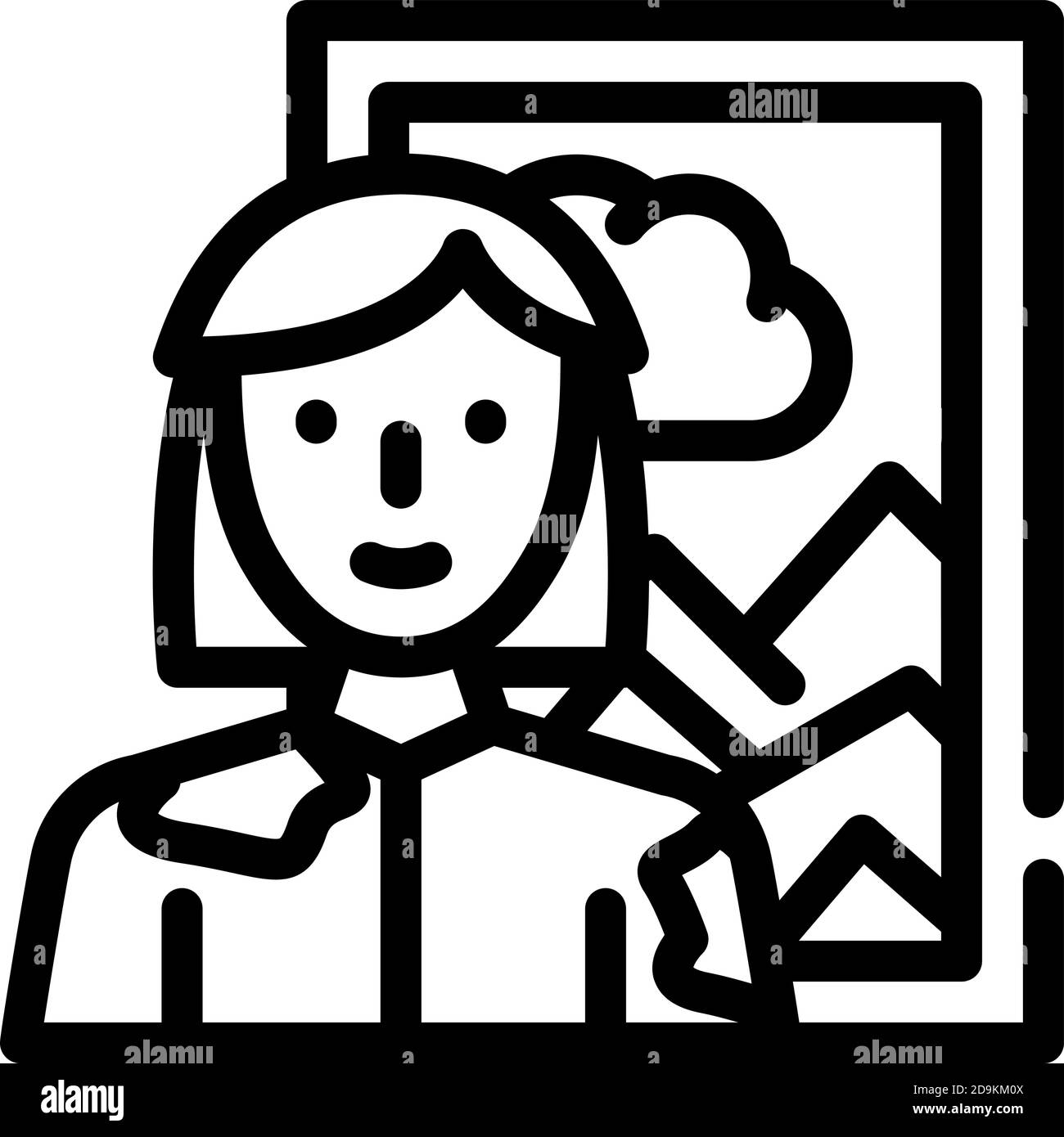 artist woman job line icon vector illustration Stock Vector Image & Art ...