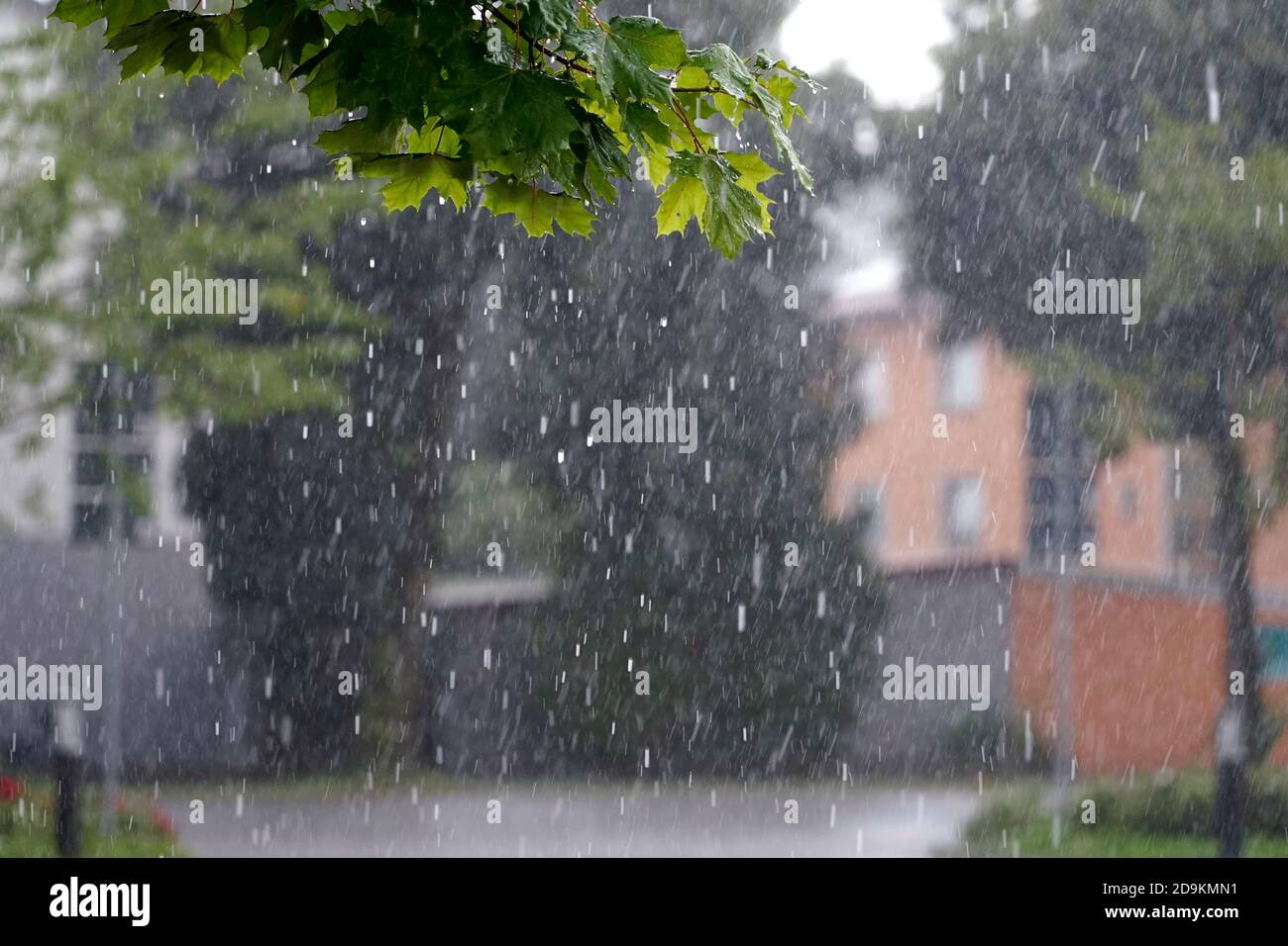 Germany, Bavaria, Upper Bavaria, Altötting district, rain in the city ...
