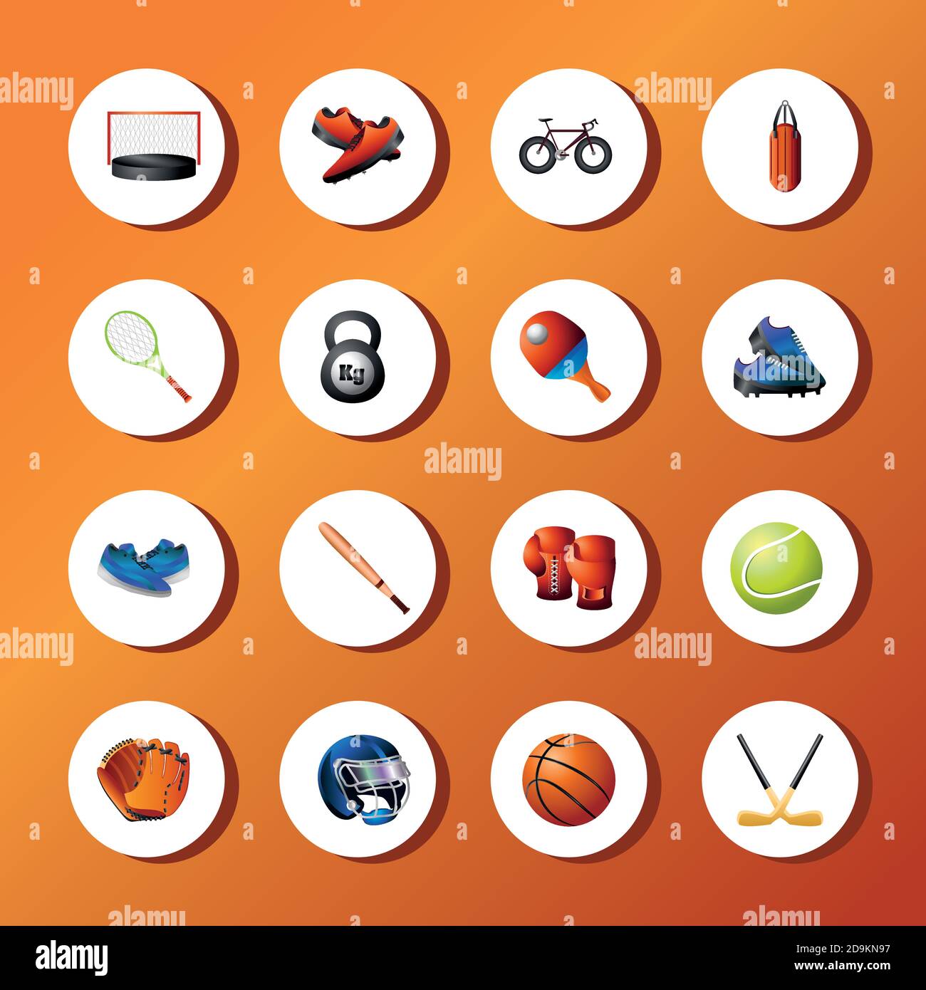 ball sport equiment racket, sticks, helmet, glove, shoes detailed ...