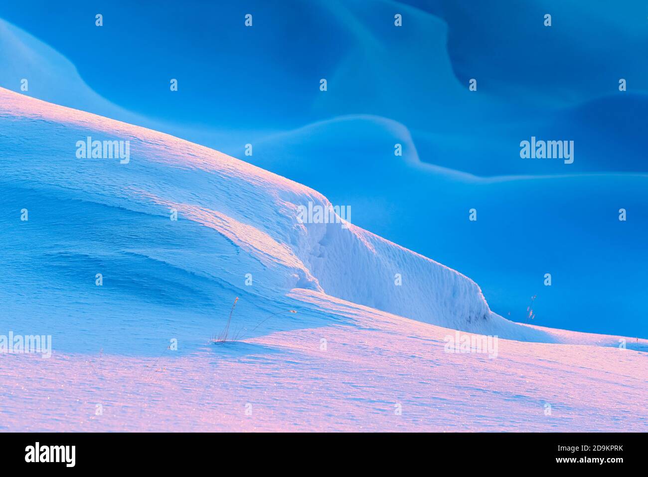 Vibrant coloured close-up snowscape with patterns. Ilulissat, Greenland ...