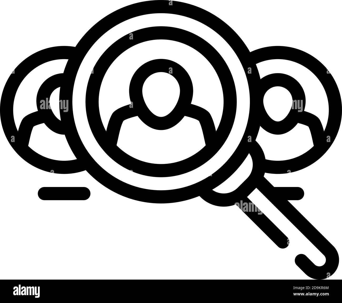 employee search line icon vector illustration sign Stock Vector Image ...