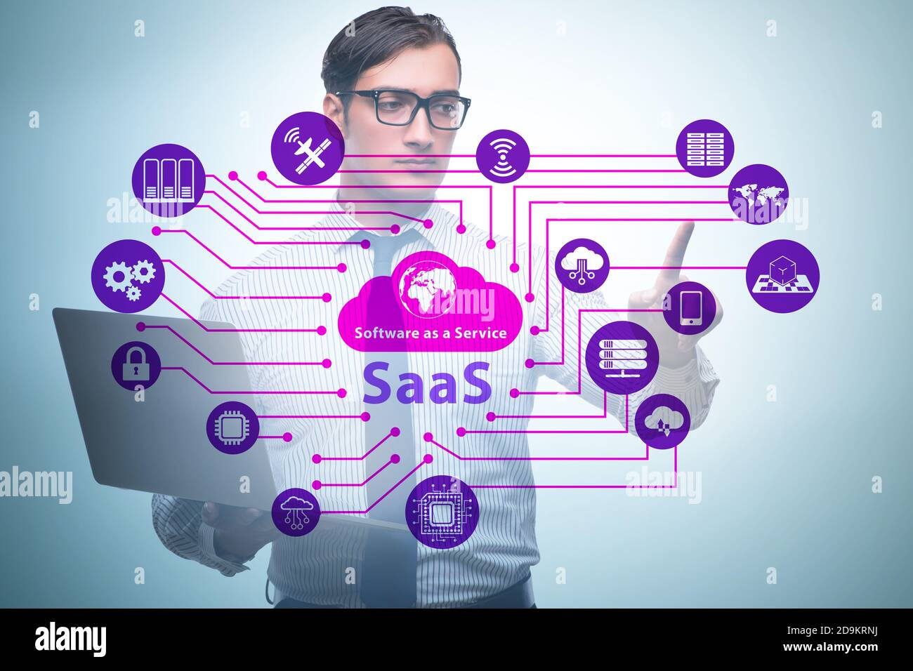 Software as a service - SaaS concept with the businessman Stock Photo - Alamy