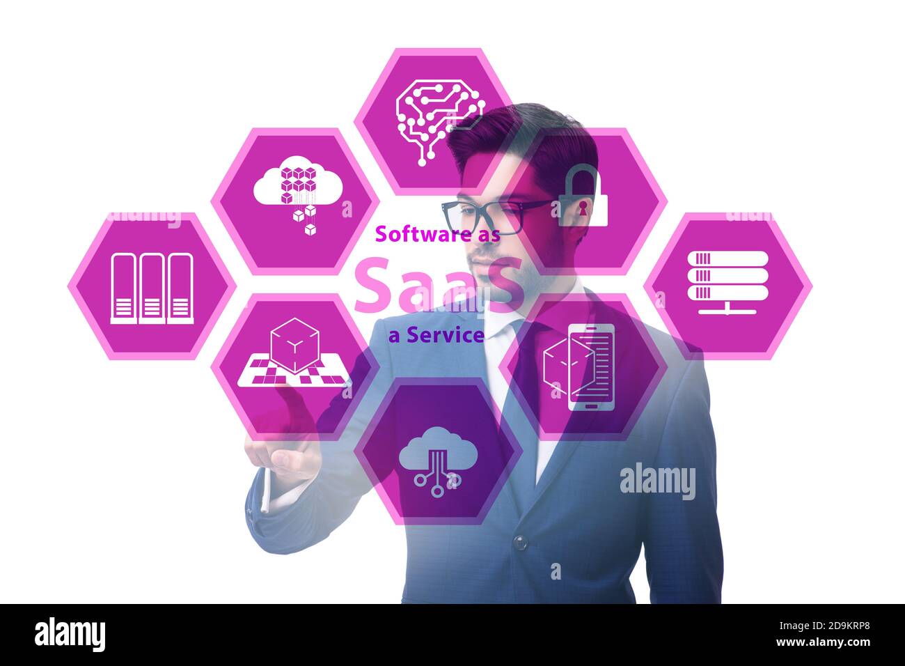 Software as a service - SaaS concept with the businessman Stock Photo ...