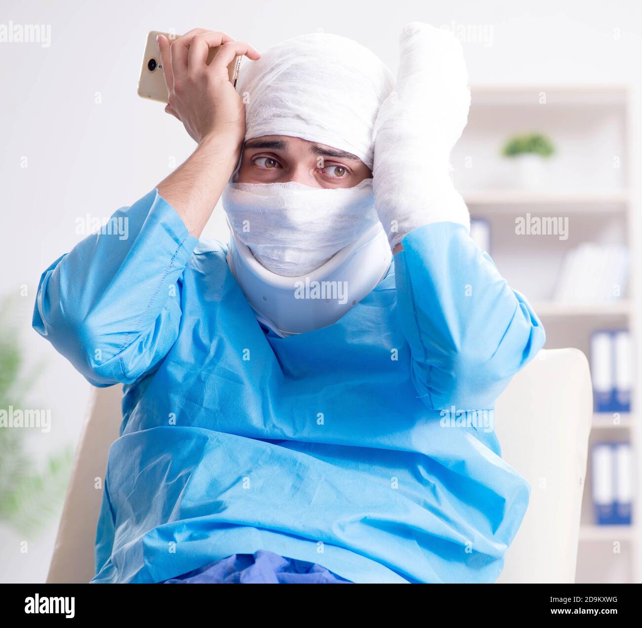 The man suffering from multiple broken bones and fractures Stock Photo ...