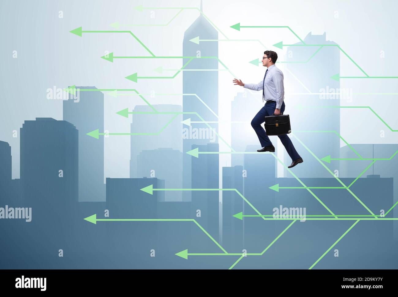 The businessman thinking of different career paths Stock Photo - Alamy