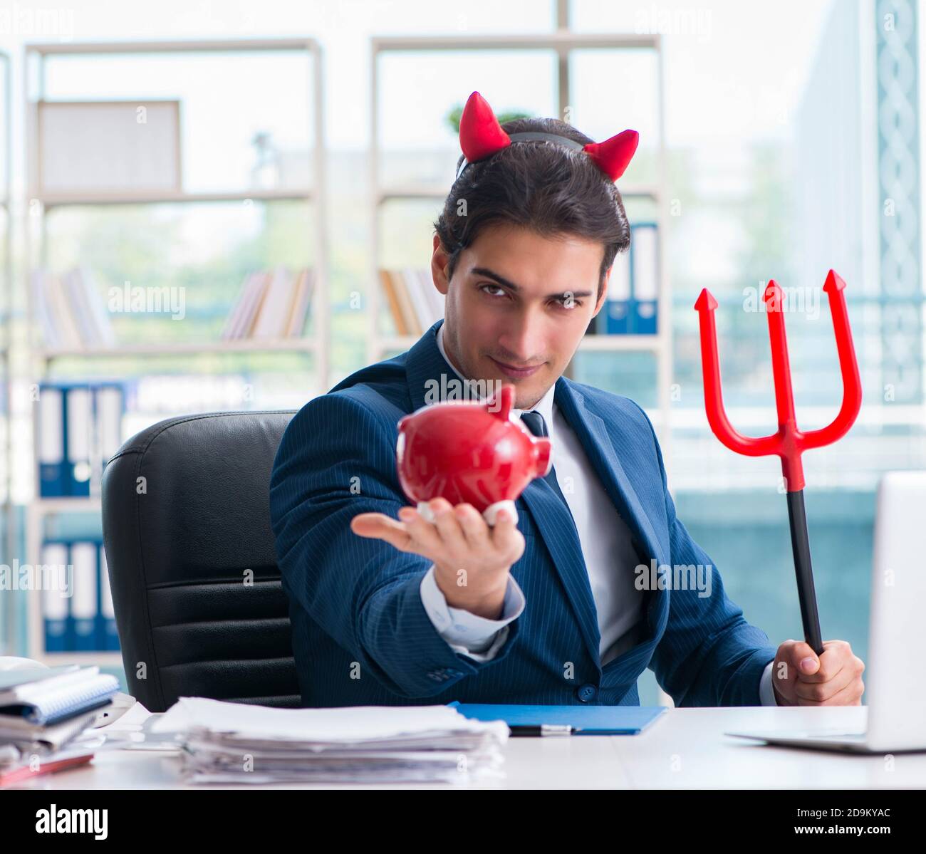 The devil angry businessman in the office Stock Photo - Alamy