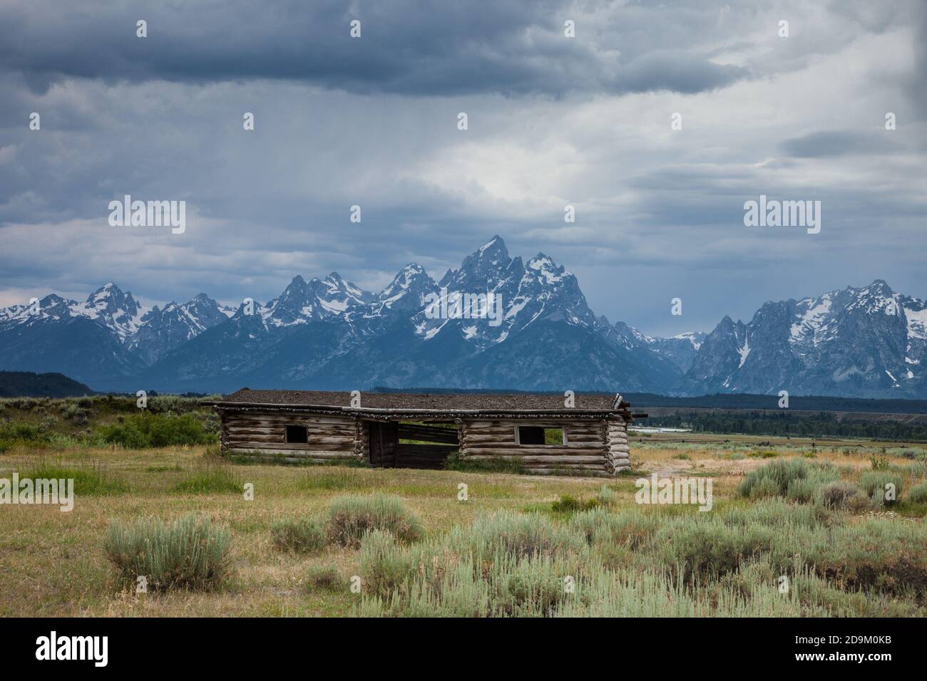 The old historic Cunningham ranch cabin in Grand Teton National Park ...