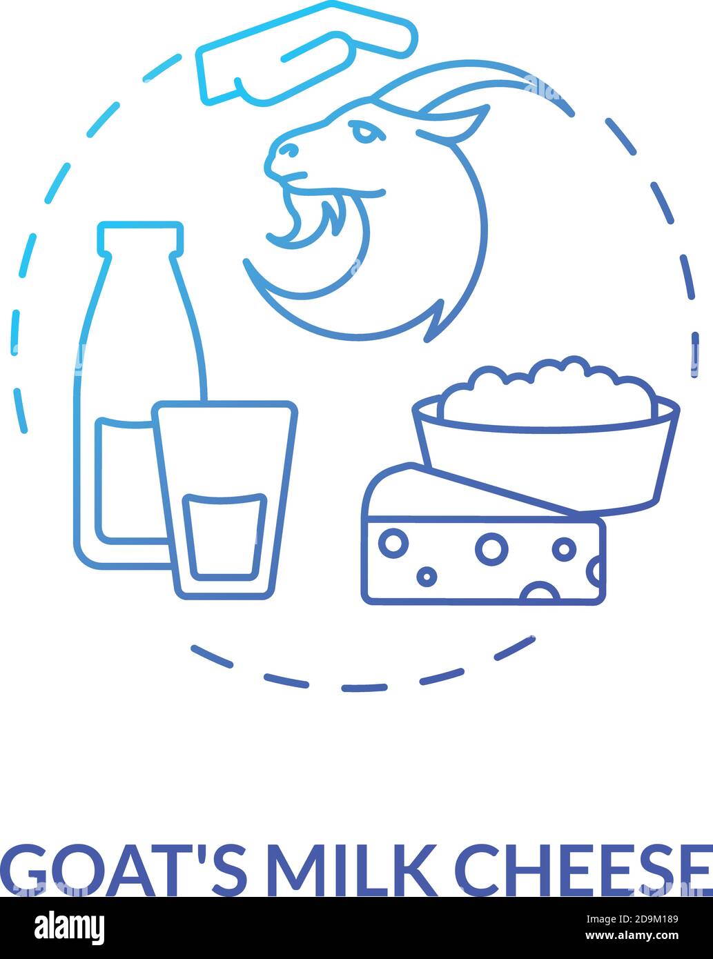 Goat milk cheese blue gradient concept icon Stock Vector Image & Art ...